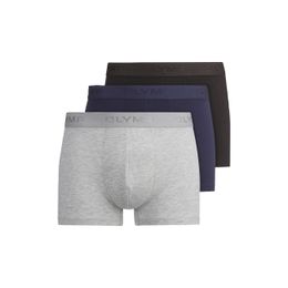 OLYMP Herren Boxershorts "OLYMP Boxershorts (3er-Pack)", Gr. L, grau, 95% Baumwolle, 5% Elasthan, Unterhosen