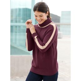 Classic Basics Damen Rollkragenpullover "Rollkragen-Pullover", rot, Gr. 38, gemustert, mehrfarbig, 100% Polyacryl, Pullover