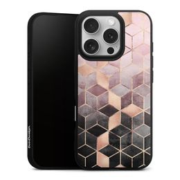 DeinDesign iPhone 16 Pro Handy Premium Silikon H&uuml;lle Handyh&uuml;lle schwarz Case Cube Elisabeth Fredriksson Gold & Copper Silikon Premium Case