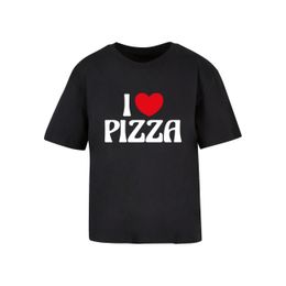 MISS TEE Damen T-Shirt "Miss Tee Pizza Love Tee", schwarz, Gr. M, bedruckt, 100% Baumwolle, Shirts