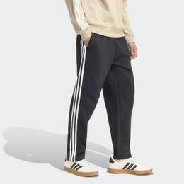Herren Sporthose "ESSENTIALS 3-STREIFEN FLEECE TAPERED OPEN HEM", schwarz, Gr. M, adidas Sportswear, Obermaterial: 70% Baumwolle, 30% Polyester, Hosen