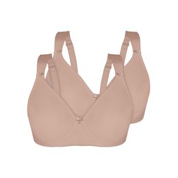 Sassa Mode SASSA Damen Minimizer-BH "2er Pack Minimizer B&uuml;gel-BH Minimizer", Gr. 85, beige, Obermaterial: 85% Polyamid PA. 15% Elasthan EL., BHs
