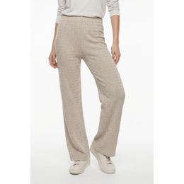 Only Damen Schlupfhose "ONLILSE PANT STRUCTURE JRS NOOS", beige, Gr. XL, unifarben, Jersey, Obermaterial: 100% Polyester, Hosen, Kunstfaser, regular