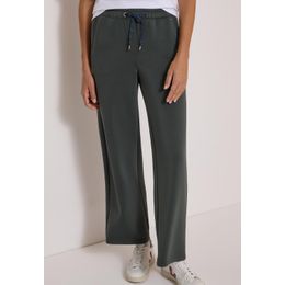 Cecil Damen Stoffhose, grau, Gr. L, unifarben, Stoff, 47% Viskose, 45% Polyester, 8% Elasthan, Hosen, mit Wide Legs