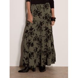 Apricot Damen Midirock "Cr&ecirc;perock mit Blumenmuster", gr&uuml;n, Modisch, Gr. 38, gebl&uuml;mt, gewebt, Obermaterial: 100% Viskose CV., R&ouml;cke, mit elastischem