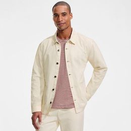 LANDS' END Soft Comfort Hemdjacke im Leinenmix f&uuml;r Herren, Herren, size: regular, Elfenbein, Baumwolle/Leinen/Baumwoll-Mischung, by Lands' End