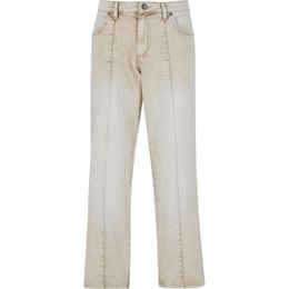 Urban Classics Herren Bequeme Jeans "Urban Classics Wide Leg Denim With Dividing Seams", beige, Gr. 31, unifarben, 100% Baumwolle, Jeans
