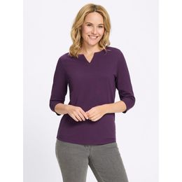 Classic Basics Damen 3/4-Arm-Shirt "3/4-Arm-Shirt", lila, Gr. 40, unifarben, 100% Baumwolle, Shirts