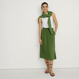 LANDS' END Midirock aus Leinenmix f&uuml;r Damen, Damen, size: regular, Gr&uuml;n, Leinen/Viskose, by Lands' End