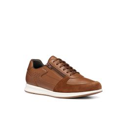 Geox Herren Sneaker "U AVERY", Gr. 40, braun, Leder, Lederimitat, Textil, Schuhe, Freizeitschuh, Schn&uuml;rschuh mit weichem Schaftrand
