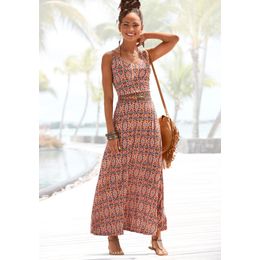 Lascana Damen Maxikleid "mit Ethnoprint und verstellbaren Tr&auml;gern", bunt, Gr. 42, bedruckt, ethno, Jersey, Obermaterial: 100% Viskose, Kleider,
