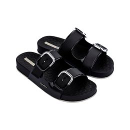 Ipanema Damen Sandale "Ipanema SHORE SLIDE FEM", Gr. 39schwarz, schwarz, beige, Synthetik, Schuhe, f&uuml;r Alltag, leicht profilierte Laufsohle,