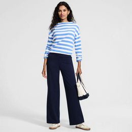 LANDS' END Starfish High Waist Hose mit weitem Bein f&uuml;r Damen, Damen, size: regular, Blau, Elasthan/Baumwoll-Mischung, by Lands' End