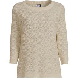LANDS' END Pullover aus Leinenmix f&uuml;r Damen in Petite-Gr&ouml;&szlig;e, Damen, size: petite, Elfenbein, Baumwolle/Leinen/Baumwoll-Mischung, by Lands' End