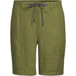 LANDS' END Premium Reinleinen-Shorts, Herren, size: regular, Gr&uuml;n, by Lands' End