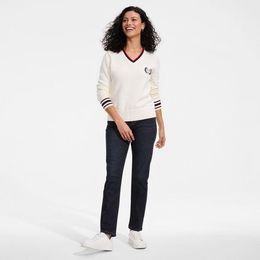 LANDS' END All-Day CoolMax Straight Fit Jeans Mid Waist, Damen, size: regular, Blau, by Lands' End