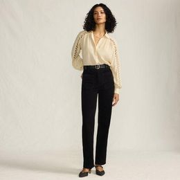 LANDS' END Rail Straight Feincordhose High Waist f&uuml;r Damen in Petite-Gr&ouml;&szlig;e, Damen, size: petite, Schwarz, Elasthan/Baumwoll-Mischung, by Lands' End
