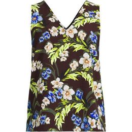 LANDS' END Creaseless Top mit V-Ausschnitt f&uuml;r Damen in Plus-Gr&ouml;&szlig;e, Damen, size: plus, Schwarz, Polyester, by Lands' End