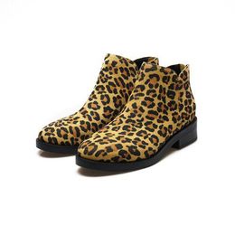 LANDS' END Veloursleder-Stiefeletten mit Leo-Muster f&uuml;r Damen, Damen, size: regular, Sonstige, Rauleder, by Lands' End