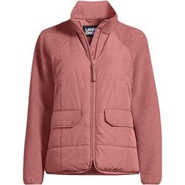 LANDS' END Steppjacke mit Teddy-&Auml;rmeln f&uuml;r Damen in Plus-Gr&ouml;&szlig;e, Damen, size: plus, Rot, Polyester, by Lands' End