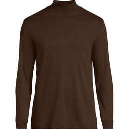 LANDS' END Supima Stehbundshirt f&uuml;r Herren, Classic Fit, Herren, size: regular, Braun, Baumwolle, by Lands' End