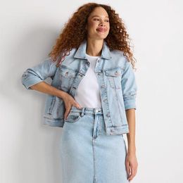 LANDS' END Jeansjacke f&uuml;r Damen, Damen, size: regular, Blau, Baumwolle/Elasthan/Polyester, by Lands' End