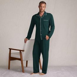 LANDS' END Jersey-Pyjamaset f&uuml;r Herren, Herren, size: regular, Braun, Elasthan/Baumwoll-Mischung, by Lands' End