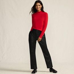 LANDS' END Lederhose f&uuml;r Damen, Damen, size: regular, Schwarz, Leder, by Lands' End