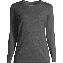 LANDS' END Supima-Shirt, Langarm in Plus-Gr&ouml;&szlig;e, Damen, size: plus, Blau, Baumwolle, by Lands' End
