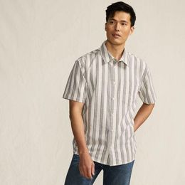 LANDS' END Baumwoll/Leinenhemd mit kurzen &Auml;rmeln f&uuml;r Herren, Herren, size: regular, Elfenbein, by Lands' End