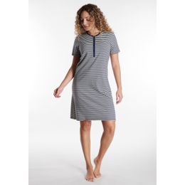 G&ouml;tzburg G&Ouml;TZBURG Damen Nachthemd, Gr. 44, schwarz-wei&szlig;, Single Jersey, Obermaterial: 100% Baumwolle, Kleider, weicher Single-Jersey, Kopfleiste, kurzarm,