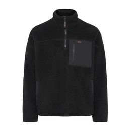 !Solid SOLID Herren Troyer "Pl&uuml;schjacke SDMcwain", schwarz, Gr. XXXL, Obermaterial: 100% Polyester PES., Jacken