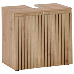 Mid.you Waschbeckenunterschrank, Eiche Artisan, Kunststoff, 1 F&auml;cher, 60x57x36 cm, stehend, Badezimmer, Badezimmerschr&auml;nke, Waschbeckenunterschr&auml;nke