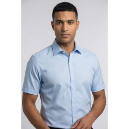 OLYMP Herren Kurzarmhemd "Level Five body fit", blau, Gr. 36, Web, Obermaterial: 97% Baumwolle, 3% Elastolefin, Hemden, klassisch, unifarben