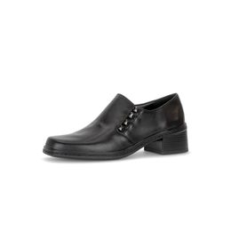 Gabor Damen Pumps, Gr. 44, schwarz, Nappaleder, Basic, Schuhe, Blockabsatz, Slipper mit gl&auml;nzenden Nieten