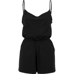 Urban Classics Damen Jumpsuit "Urban Classics Damen Ladies Short Spaghetti Jumpsuit", schwarz, Gr. 5XL, unifarben, 95% Baumwolle, 5% Elasthan,