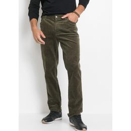 bonprix Herren Cordhose "Regular Fit Stretch-Cordhose mit Komfortschnitt", gr&uuml;n, Gr. 54, Obermaterial: 98% Baumwolle, 2% Elasthan, Hosen, aus