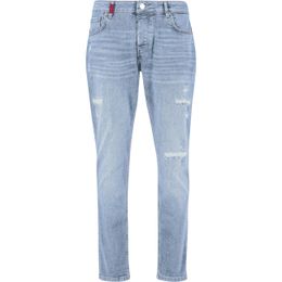 2Y Premium Herren Bequeme Jeans "2Y Premium 2Y MATEO DESTROYED SLIM FIT JEANS", blau, Gr. 36, unifarben, 98% Baumwolle, 2% Elasthan, Jeans