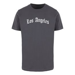 MisterTee Herren T-Shirt "MisterTee Herren Los Angeles Wording Tee", grau, Gr. XS, bedruckt, 100% Baumwolle, Shirts