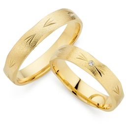 Phoenix PH&Ouml;NIX Damen Trauring "Schmuck Partnerring Ehering Verlobungsring Freundschaftsring", 66, ohne Brillant, Silber 925 (Sterlingsilber), 4mm, gold,