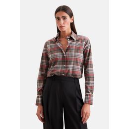 Seidensticker Damen Hemdbluse, braun, Gr. 36, kariert, 76% Baumwolle, 19% Lyocell, 5% Elasthan, Blusen, 1/1 Kragen Karo