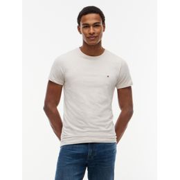 Tommy Hilfiger Herren T-Shirt "STRETCH SLIM FIT TEE", beige, Gr. L, Single Jersey, Obermaterial: 96% Baumwolle, 4% Elasthan, Shirts