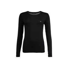 Emporio Armani Damen Longsleeve "Longsleeve ESSENTIAL STUDS 1er Pack", schwarz, Gr. L, Obermaterial: 95% Viskose CV. 5% Elasthan EL., Shirts