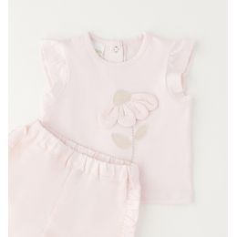 IDO M&auml;dchen Shorts "BABY GIRL SUMMER SET"light pink, Gr. 74, 95% Baumwolle, 5% Elasthan - 64% Leinen, 36% Baumwolle, Hosen