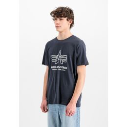 Herren T-Shirt "Logo Print T-Shirt", blau, Gr. XL, Alpha Industries, Obermaterial: 100% Baumwolle, Shirts