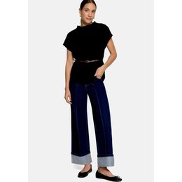 Zero Damen Kurzarmshirt "Damen mit G&uuml;rtel"schwarz beauty, Gr. 44, Jersey, Obermaterial: 47% Baumwolle, 47% Modal, 6% Elasthan, Shirts, G&uuml;rtel