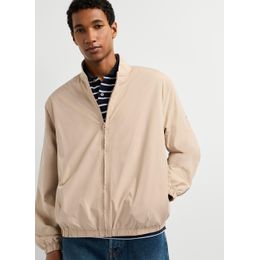 Pepe Jeans Herren Bomberjacke "BELVEDERE", beige, Gr. L, unifarben, Web, Obermaterial: 100% Polyester, Jacken, mit Stehkragen, Aufn&auml;her