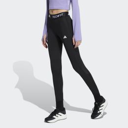 M&auml;dchen Trainingstights "TECHFIT 7/8-LEGGINGS", schwarz, Gr. 140, adidas Sportswear, Obermaterial: 83% Polyester, 17% Elasthan, Hosen