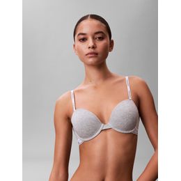 Damen B&uuml;gel-BH "LIGHTLY LINED DEMI", Calvin Klein Underwear, Gr. 80, grau, Jersey, Obermaterial: 53% Baumwolle, 35% Modal, 12% Elasthan, meliert,