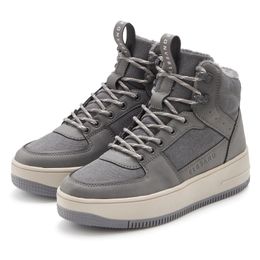 ELBSAND Damen Sneaker "Freizeitschuh, Halbschuh, High Top Sneaker, Turnschuh, Schn&uuml;rschuh", Gr. 37, grau, Obermaterial: 50% Lederimitat, 50%